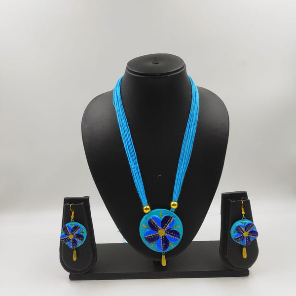3D sky blue flower set - Sahaj by Sangeeta Kamboj